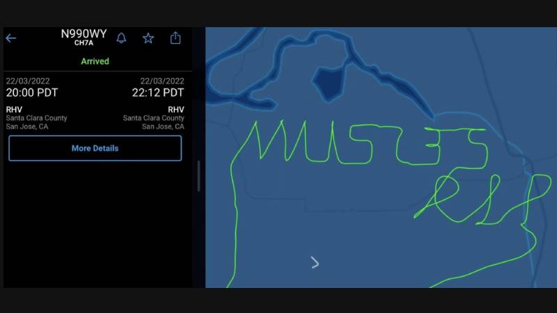 東航空難｜加州夜空現「MU5735 RIP」 廣東機師用飛行軌跡哀悼罹難者